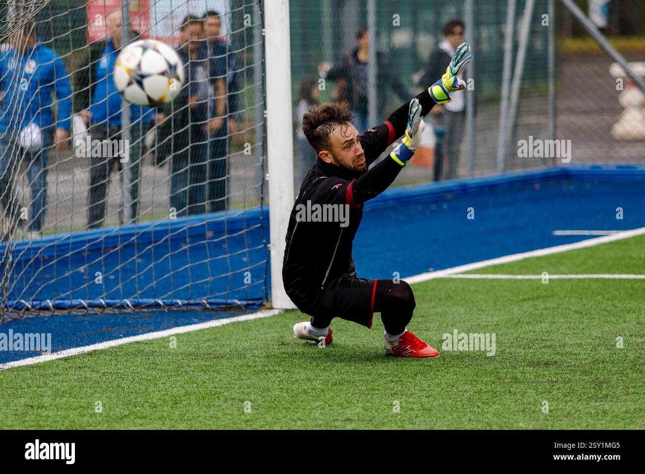 Time for a goal in a soccer match. Rome, Italy - May 19, 2019: During a ...