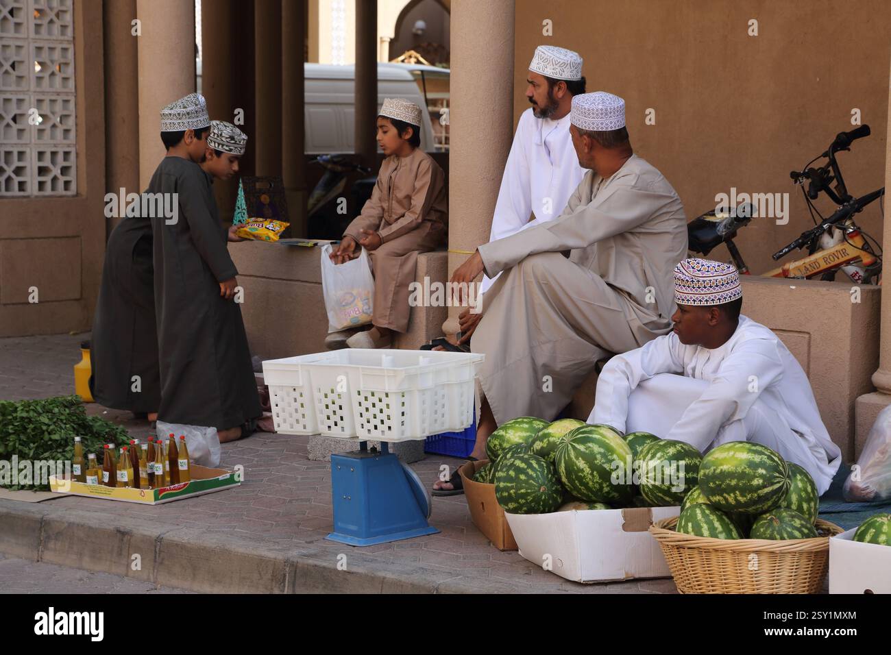 Omani Men and Boys selling Watermelons at Nizwa Market (Souk) Oman ...