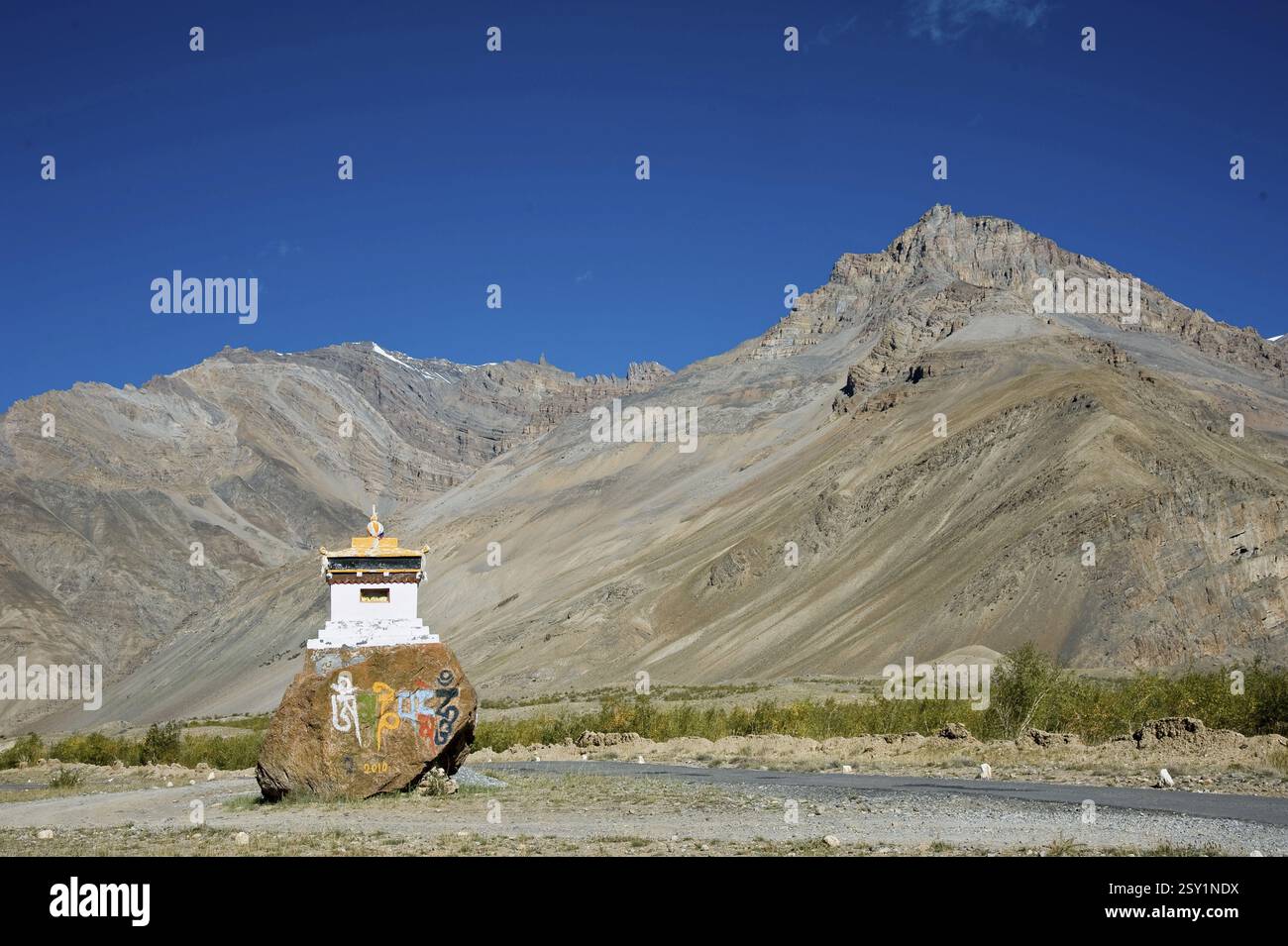 Buddhist gompa way in spiti valley, himachal pradesh, india, asia Stock ...