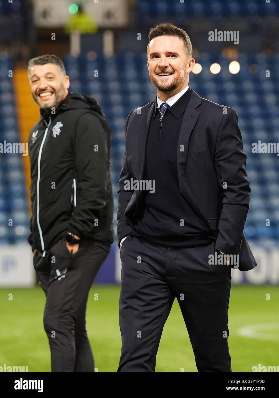 Rangers interim head coach Barry Ferguson (right) and coach Issame ...