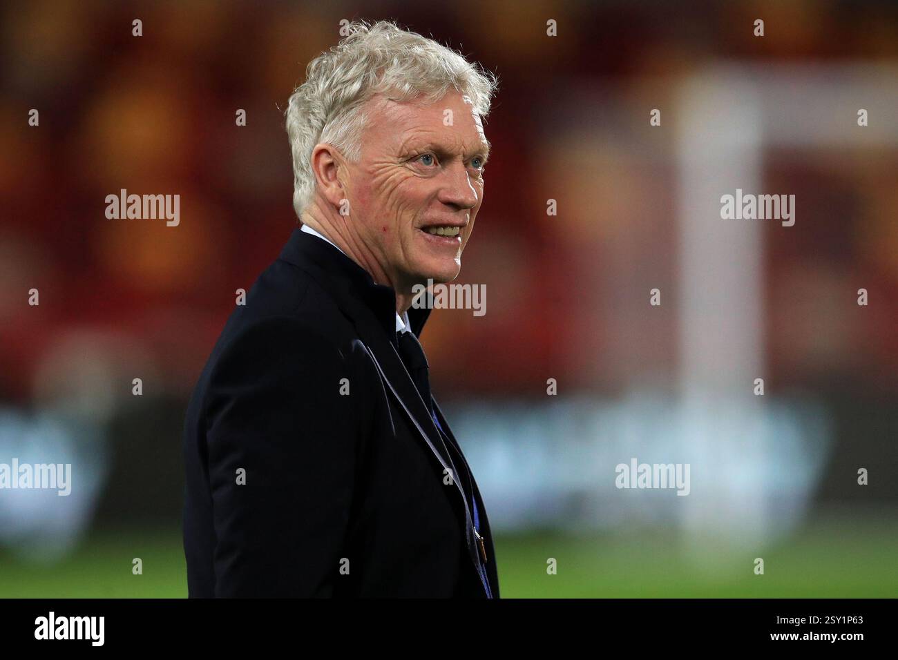 David Moyes (Manager) of Everton seen prior to kick off during the ...