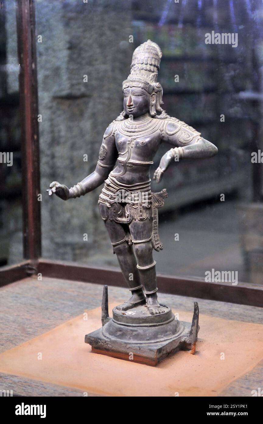 Bronze statue of Krishna chola dynasty in meenakshi temple madurai ...