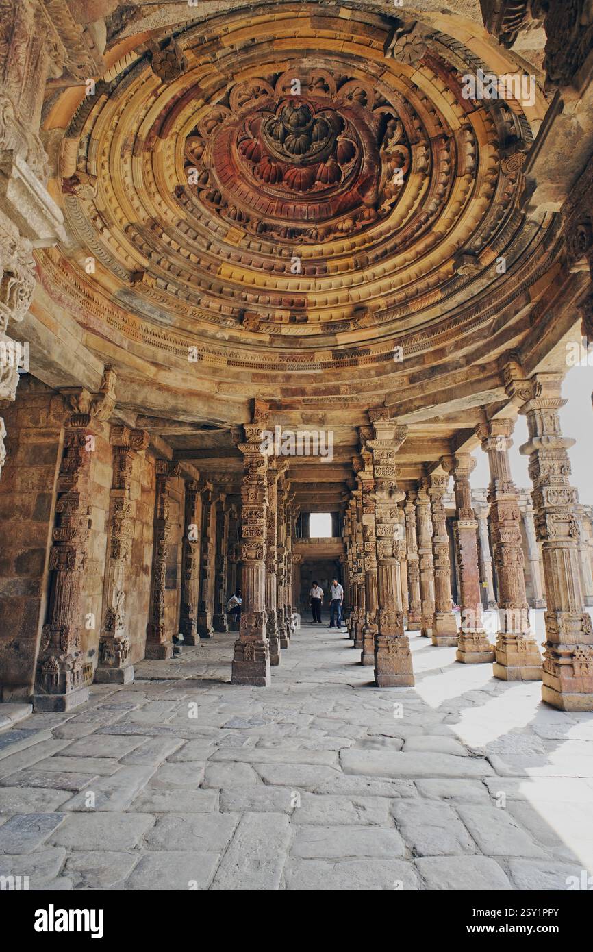 Prithvi Raj pillars temple at Qtab Minar, Delhi, India, Asia Stock ...