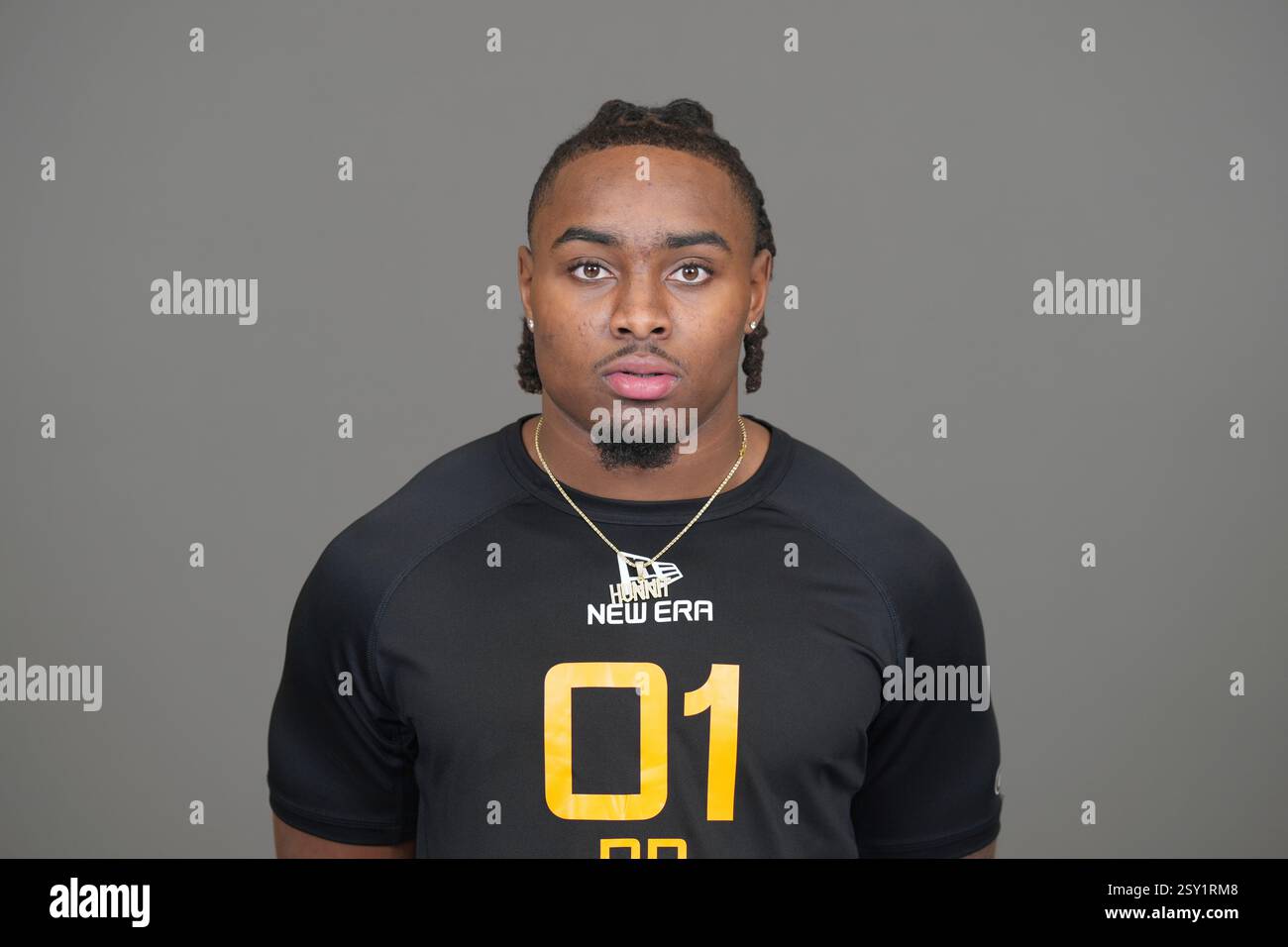 Syracuse running back LeQuint Allen (RB01) poses for a portrait at the NFL football Combine on ...