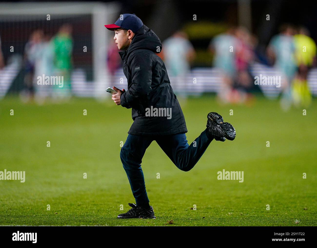 Child fan jumps onto the field during the Copa del Rey match, Semi ...