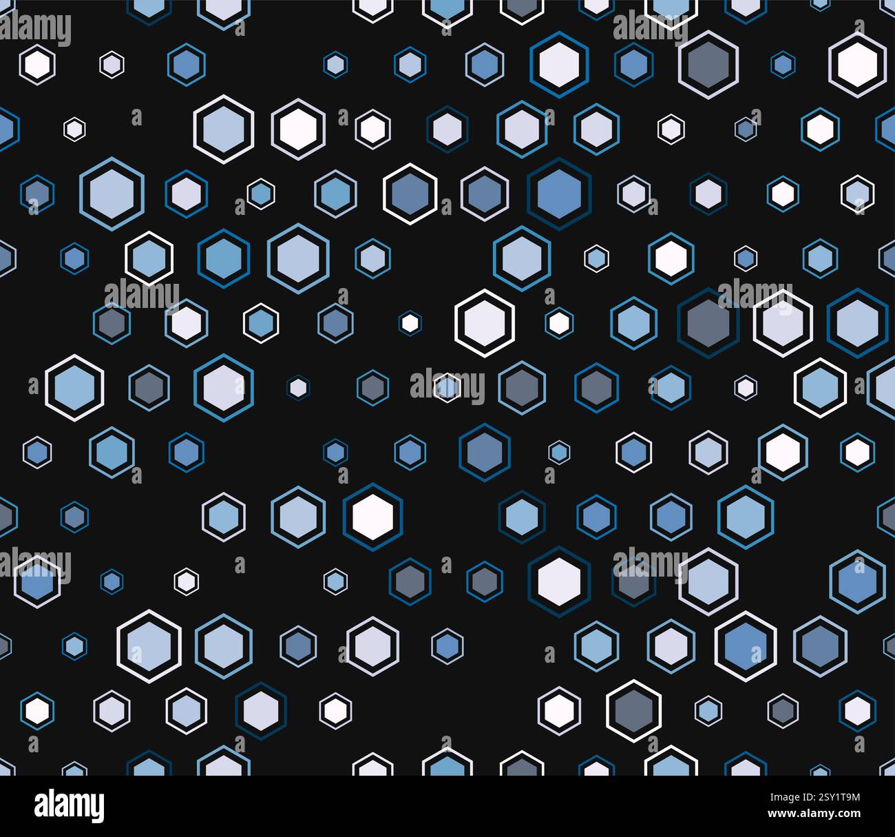 Tileable hexagon pattern. Multicolored geometric elements of varied size. Hexagon mosaic ...