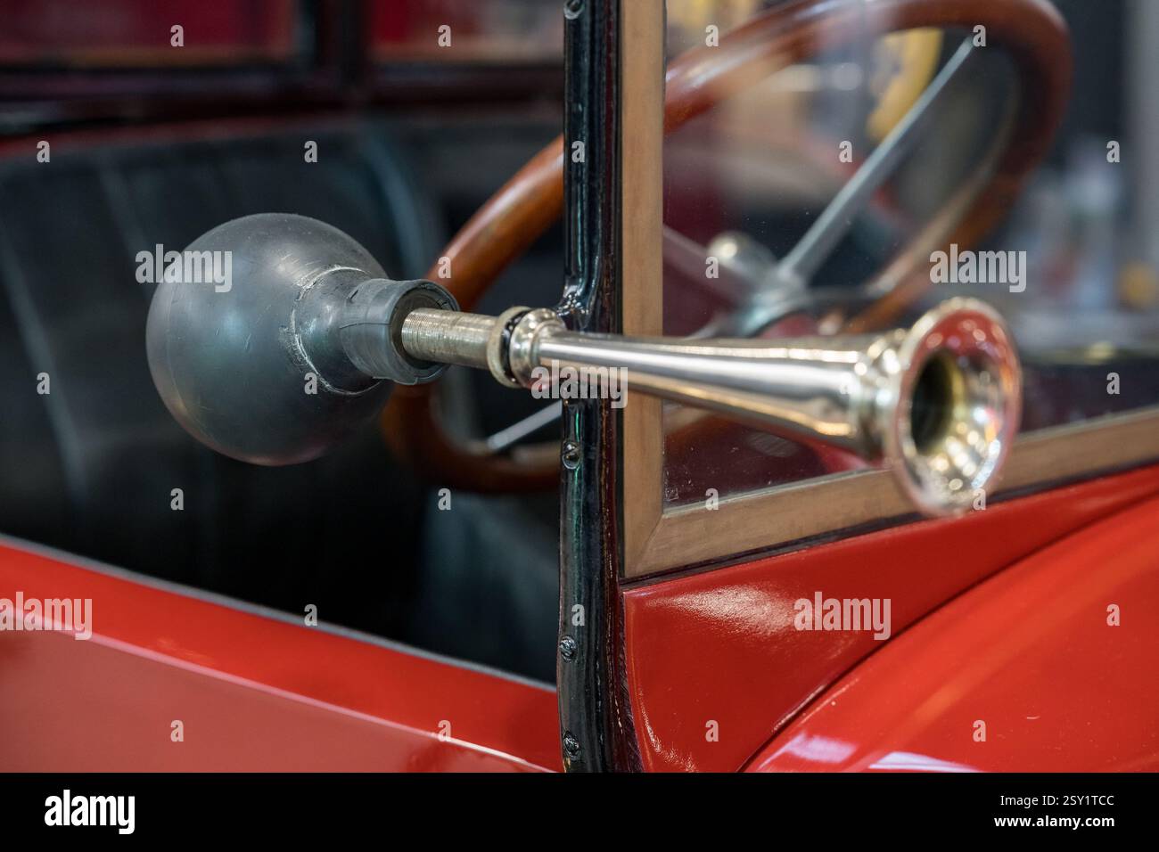 Classic automobile horn detail showcases vintage elegance in a timeless ...