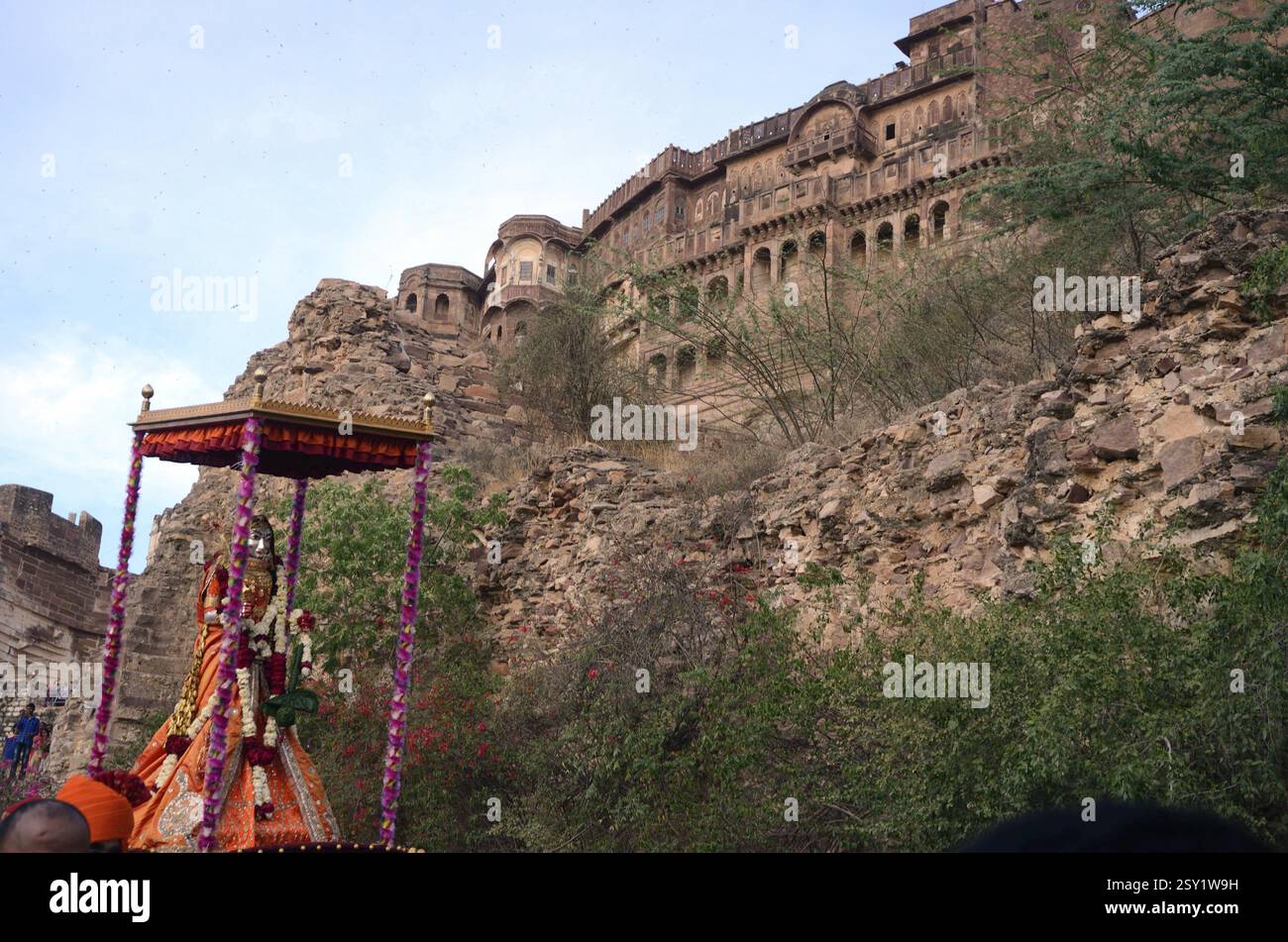 Raj Gangaur procession Mehrangarh Fort Jodhpur rajasthan, India, Asia ...