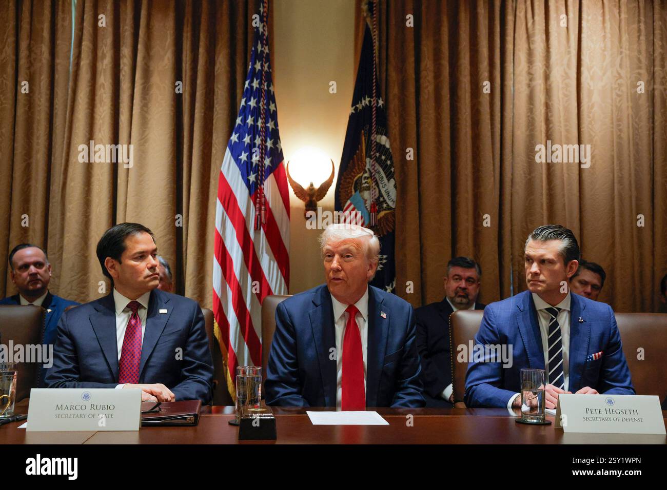 President Donald Trump speaks during a Cabinet meeting at the White ...