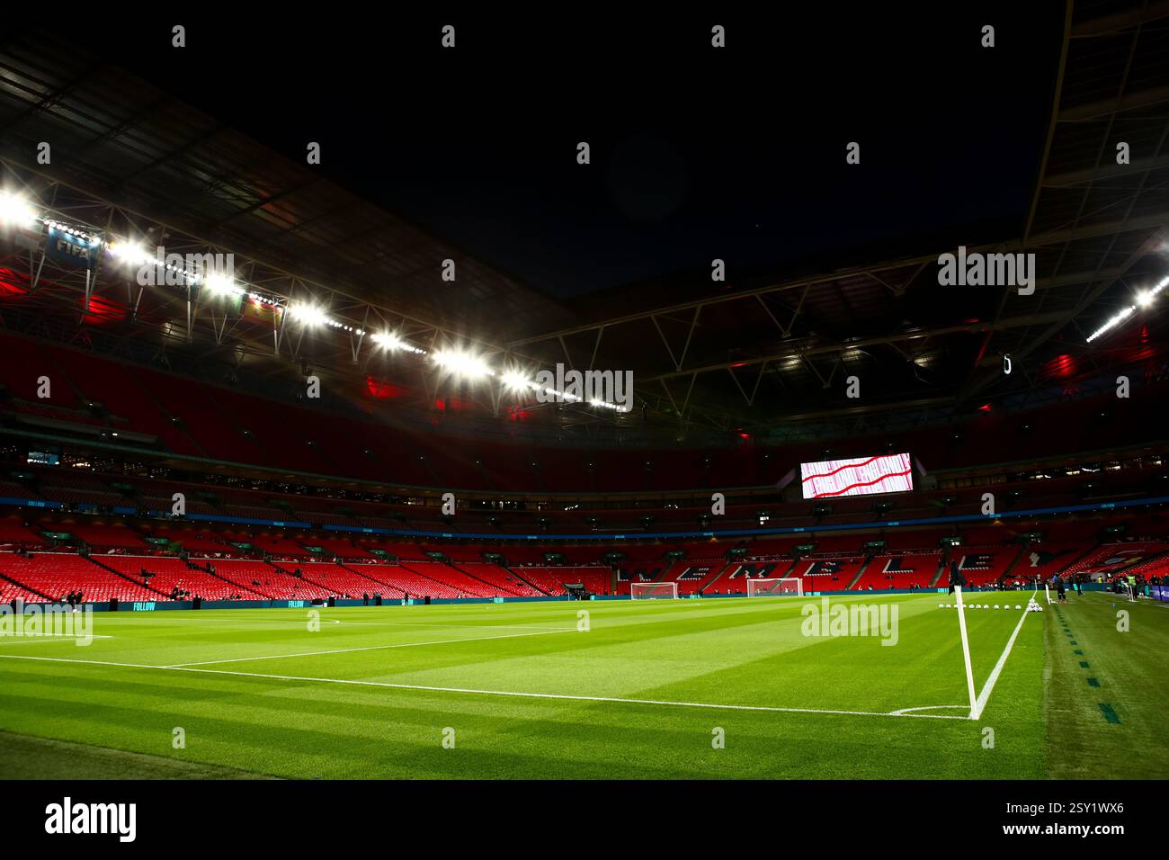 London, UK. 26th February, 2025. General Inside View of an empty Wembley Stadium prior to the ...