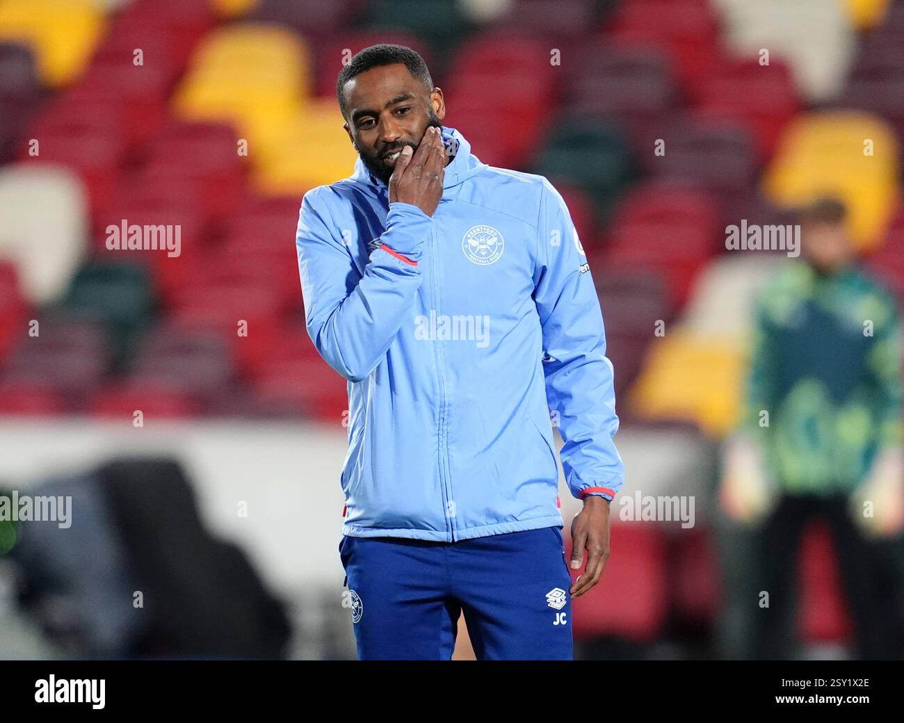 Brentford first team assistant coach Justin Cochrane ahead of during ...
