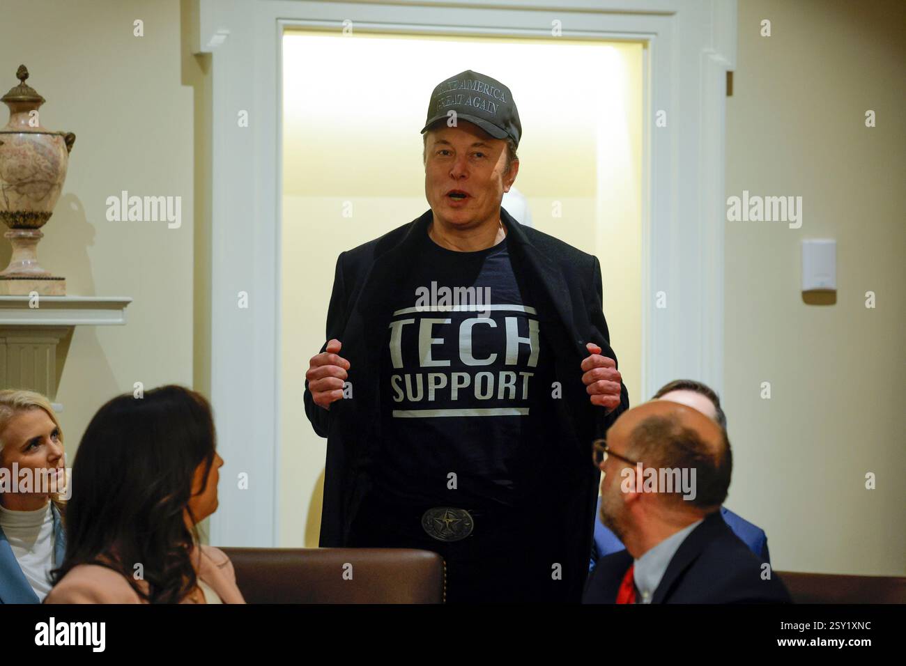 Elon Musk speaks during a Cabinet meeting with President Donald Trump ...