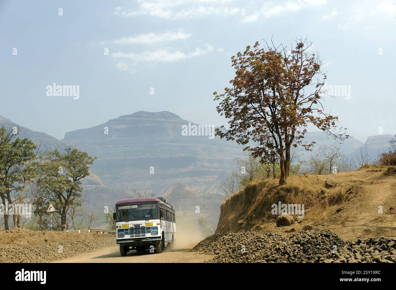Msrtc bus in malshej ghat at Maharashtra india Asia Stock Photo - Alamy