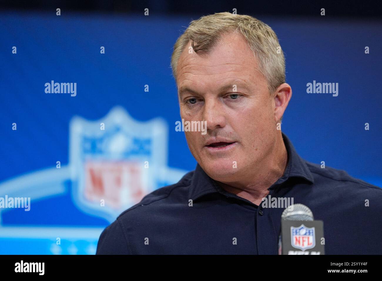 San Francisco 49ers general manager John Lynch speaks during a press ...