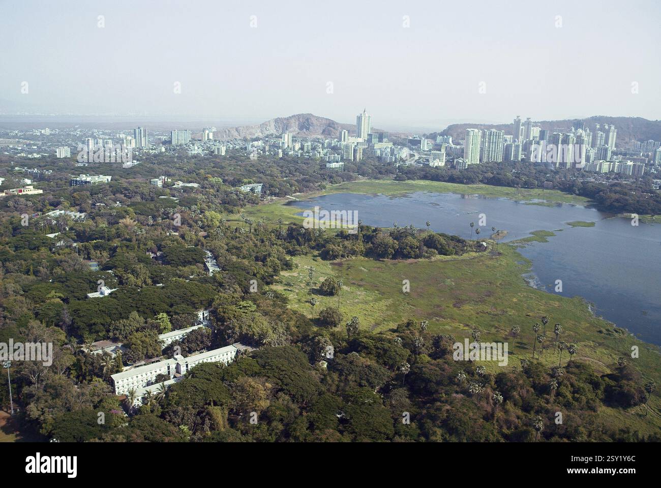 Aerial view of powai lake at mumbai maharashtra India Stock Photo - Alamy