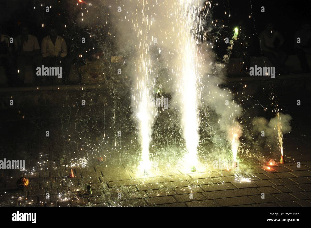 Flower pot Crackers Diwali festival at Mumbai Maharashtra India Stock ...