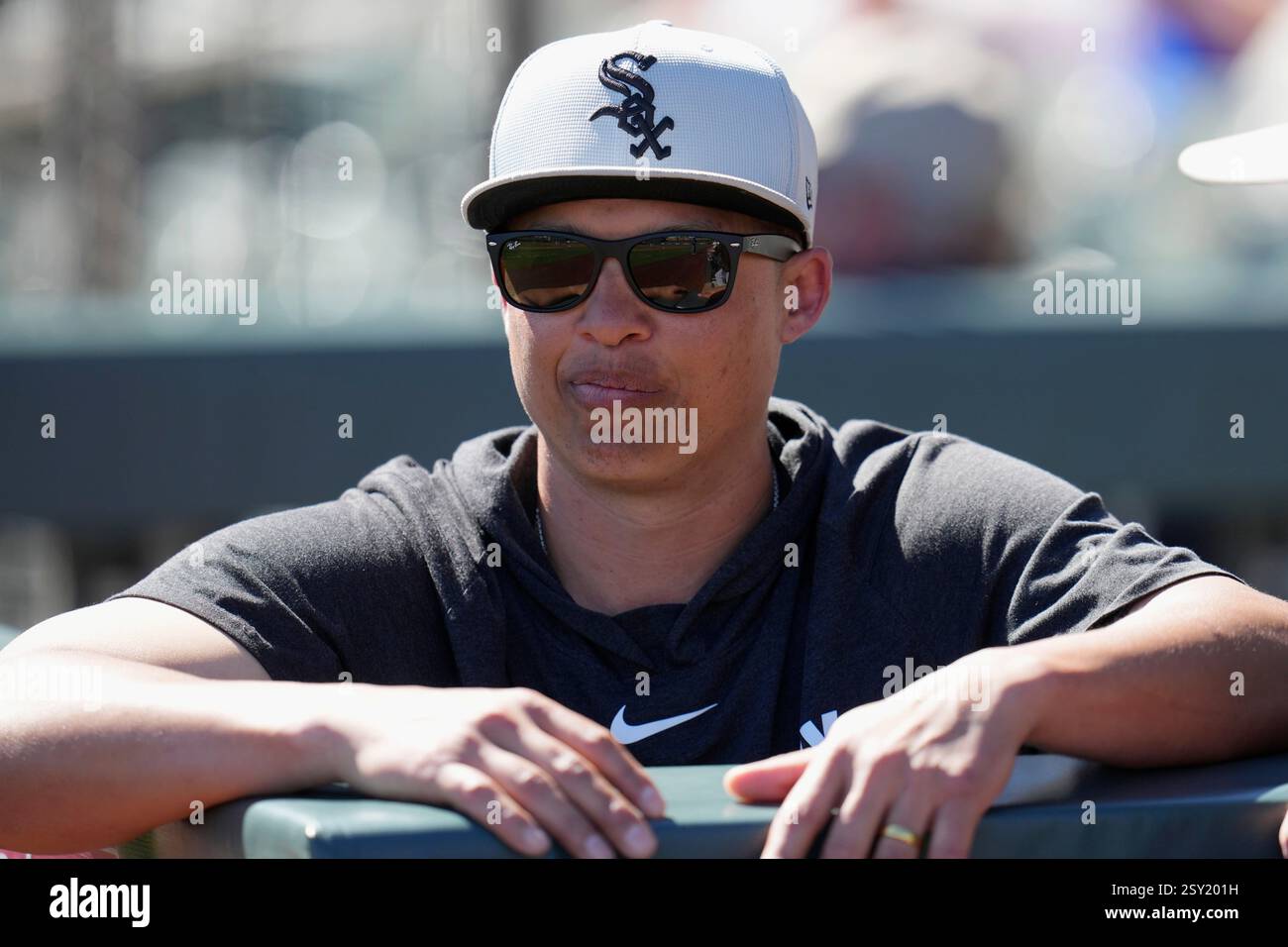 Chicago White Sox manager Will Venable pauses at the top of the dugout ...