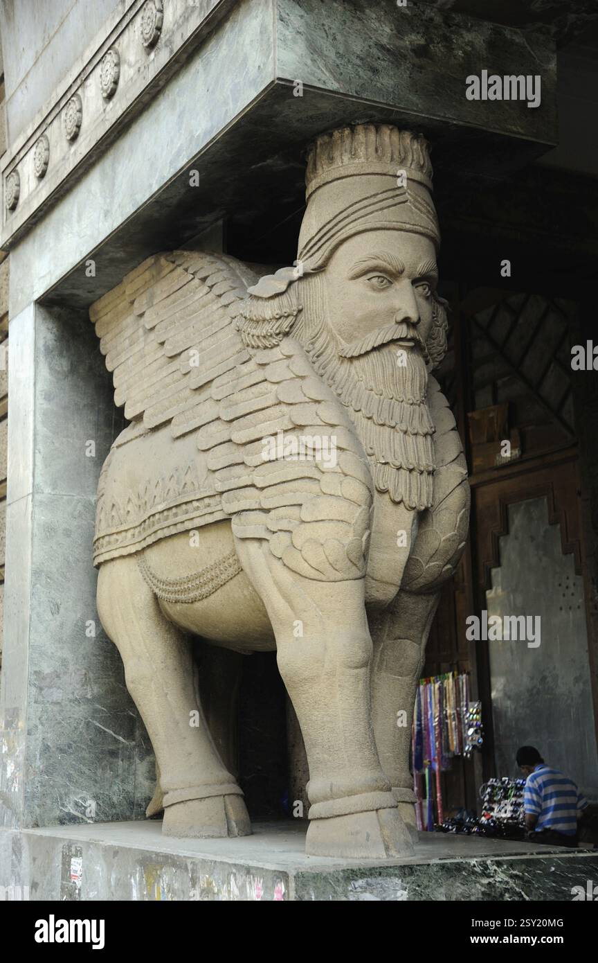 Sculpture at parsi agiary fire temple, mumbai, maharashtra, India, Asia ...