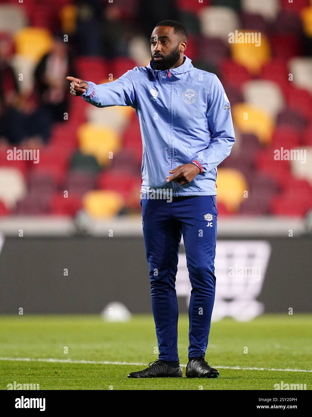 Brentford first team assistant coach Justin Cochrane ahead of the ...