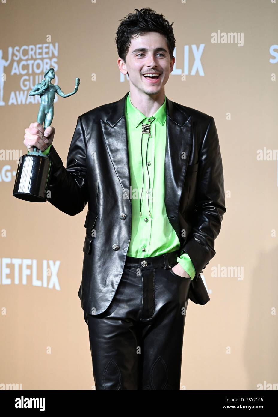 Los Angeles, California, USA. 23rd Feb, 2025. Timothee Chalamet. 31st Annual Screen Actors Guild ...