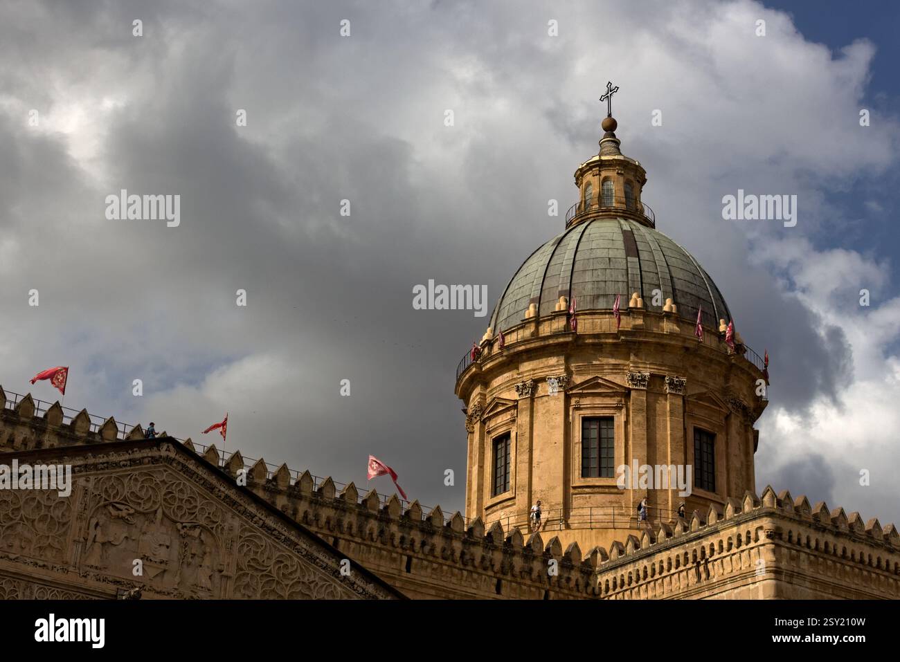 Cathedral Dome Of Palermo Sicily south Italy Stock Photo - Alamy