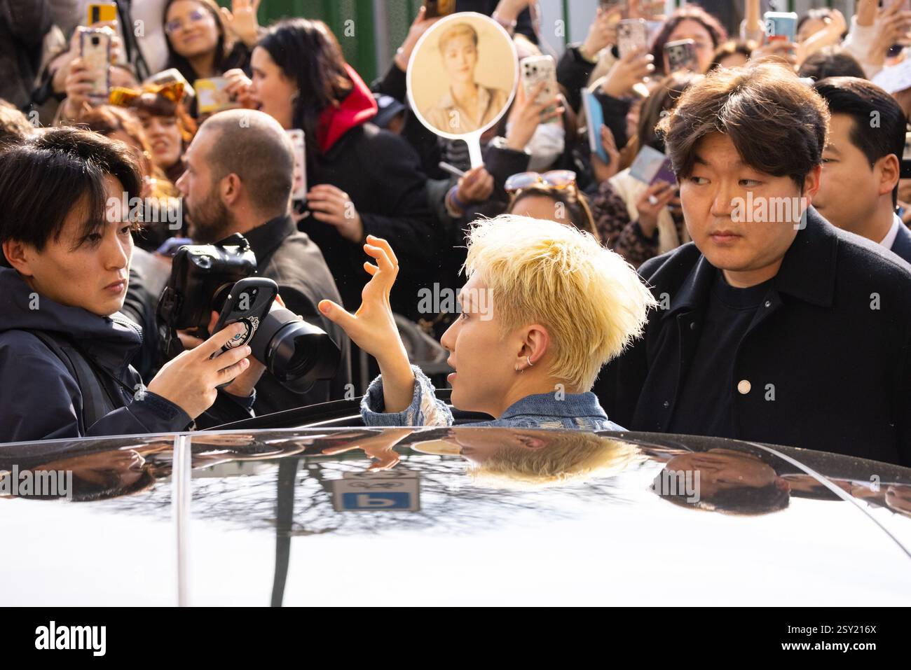 Hoshi is seen arriving at the Diesel fashion show during the Milan ...
