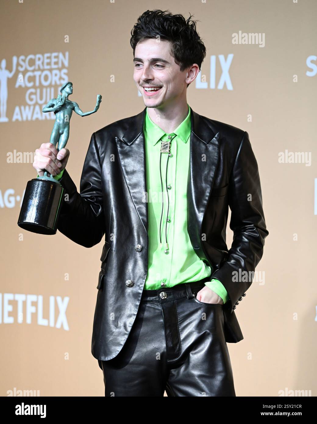 Los Angeles, California, USA. 23rd Feb, 2025. Timothee Chalamet. 31st Annual Screen Actors Guild ...