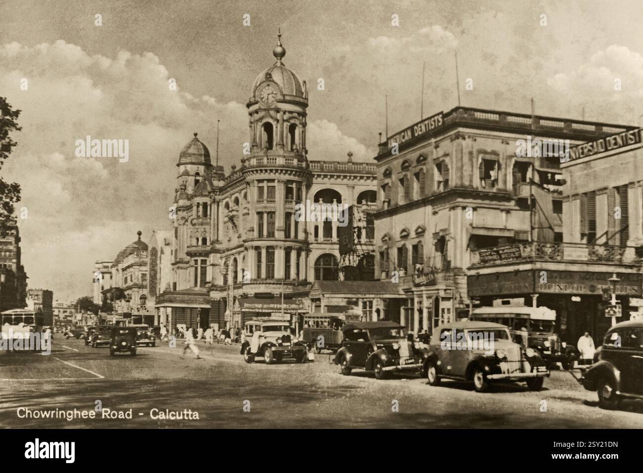 Old picture postcard of chowringhee road, Calcutta Kolkata, West Bengal ...