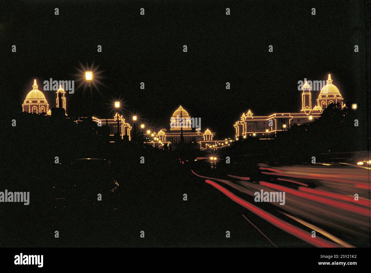 Illuminated, rashtrapati bhavan, delhi, india, asia Stock Photo - Alamy