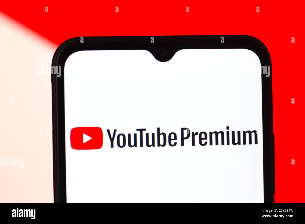 In this photo illustration, the YouTube Premium logo is seen displayed ...