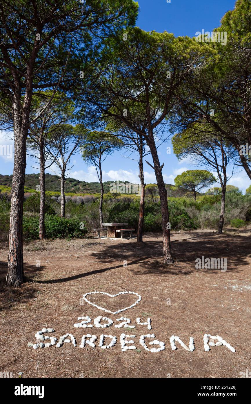 S'ena E Sa Chitta, Italy - Sep 13, 2024: Sardegna 2024. Stone word with ...