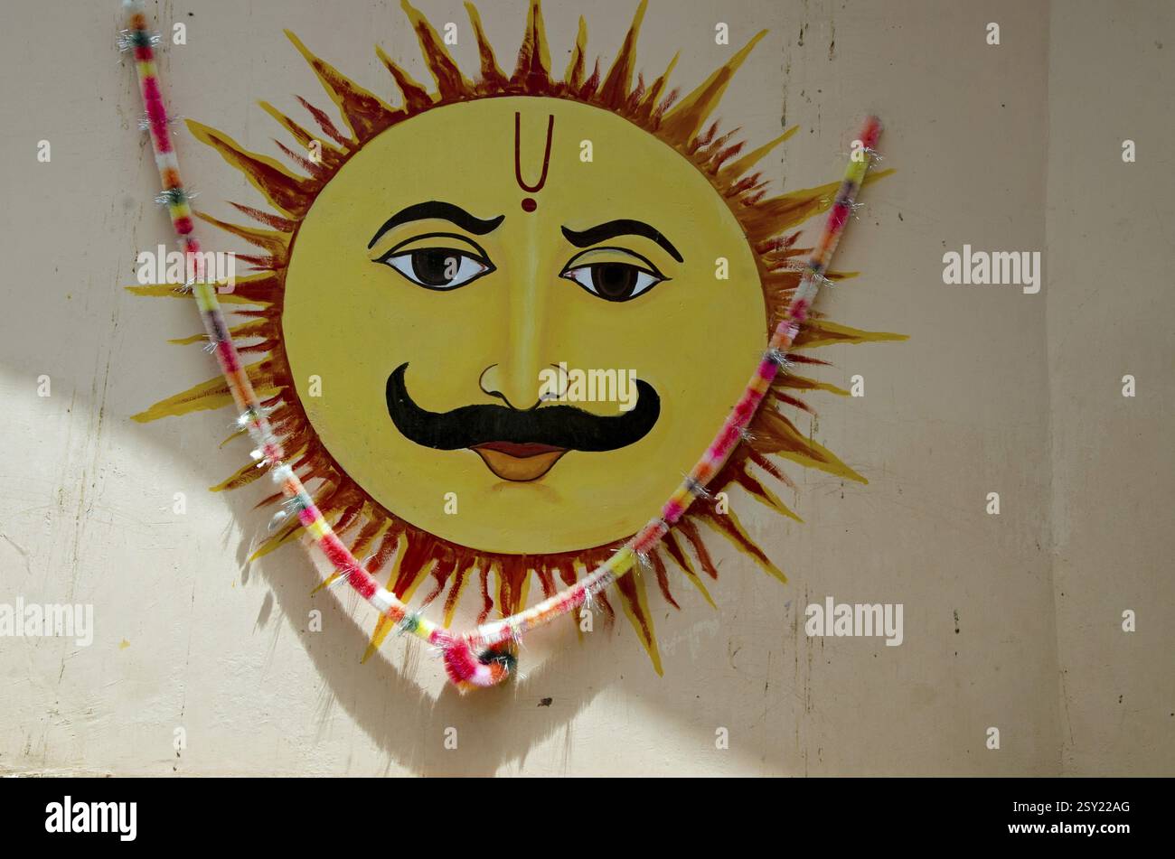 Lord sun painting on wall, jodhpur, rajasthan, india, asia Stock Photo ...