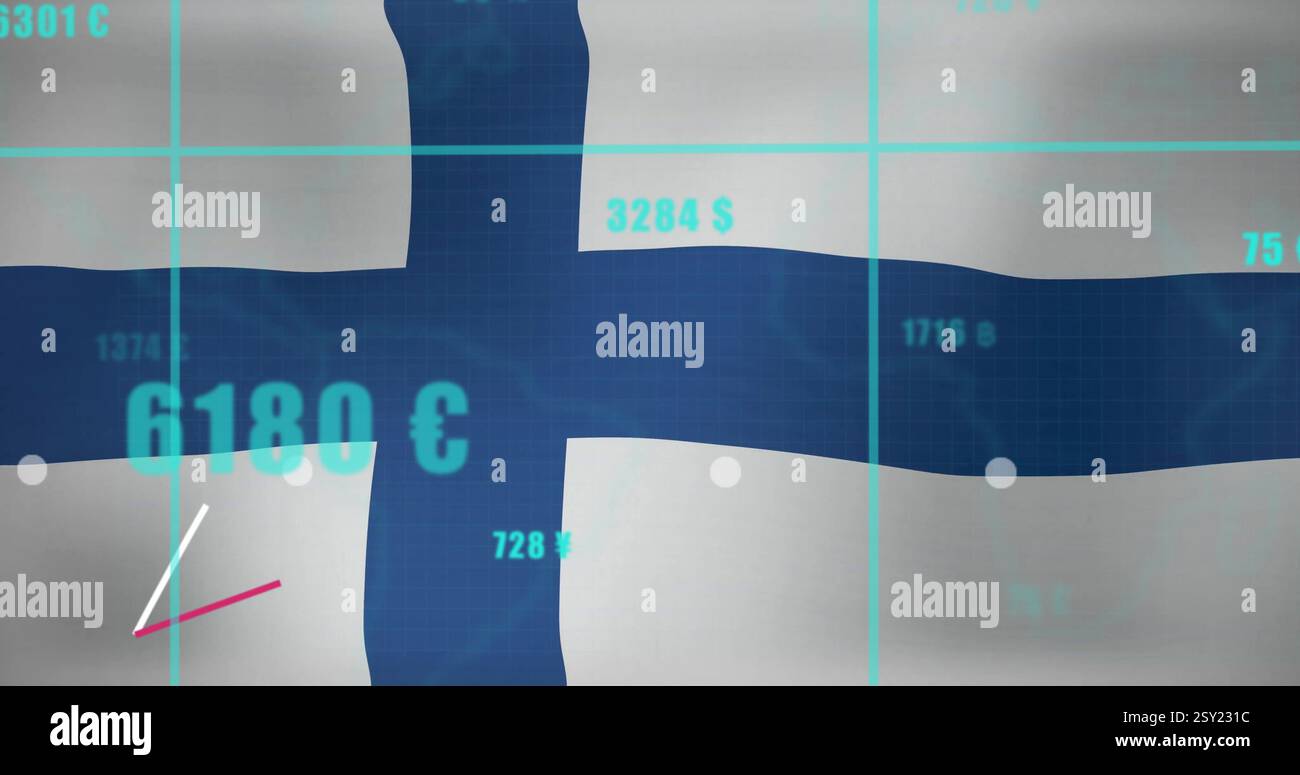 Image of diagrams over flag of finland and data processing Stock Photo ...