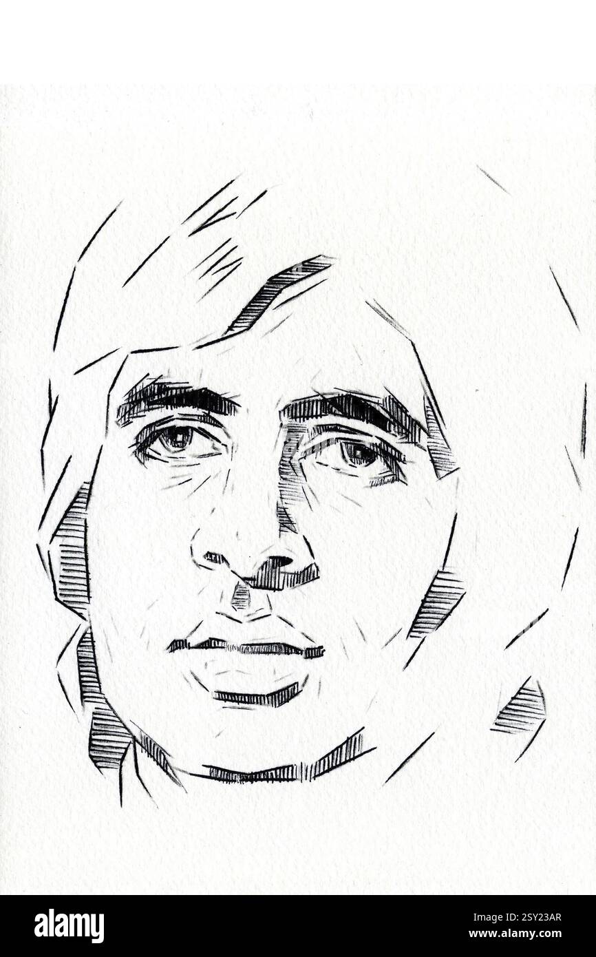 Indian bollywood actor, amitabh bachchan drawing, india, asia Stock ...