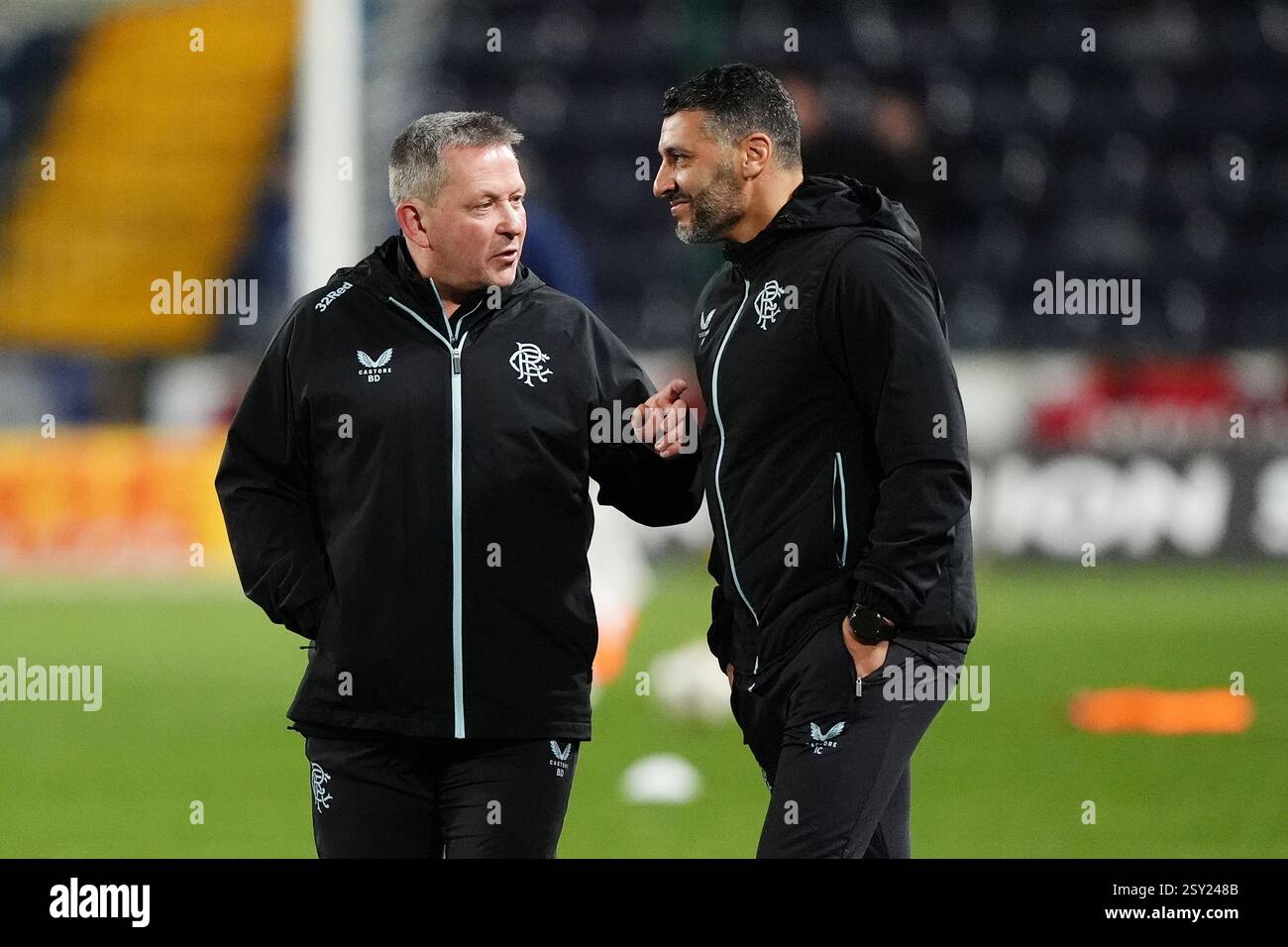 Rangers coach Billy Dodds (left) and coach Issame Charai ahead of the ...