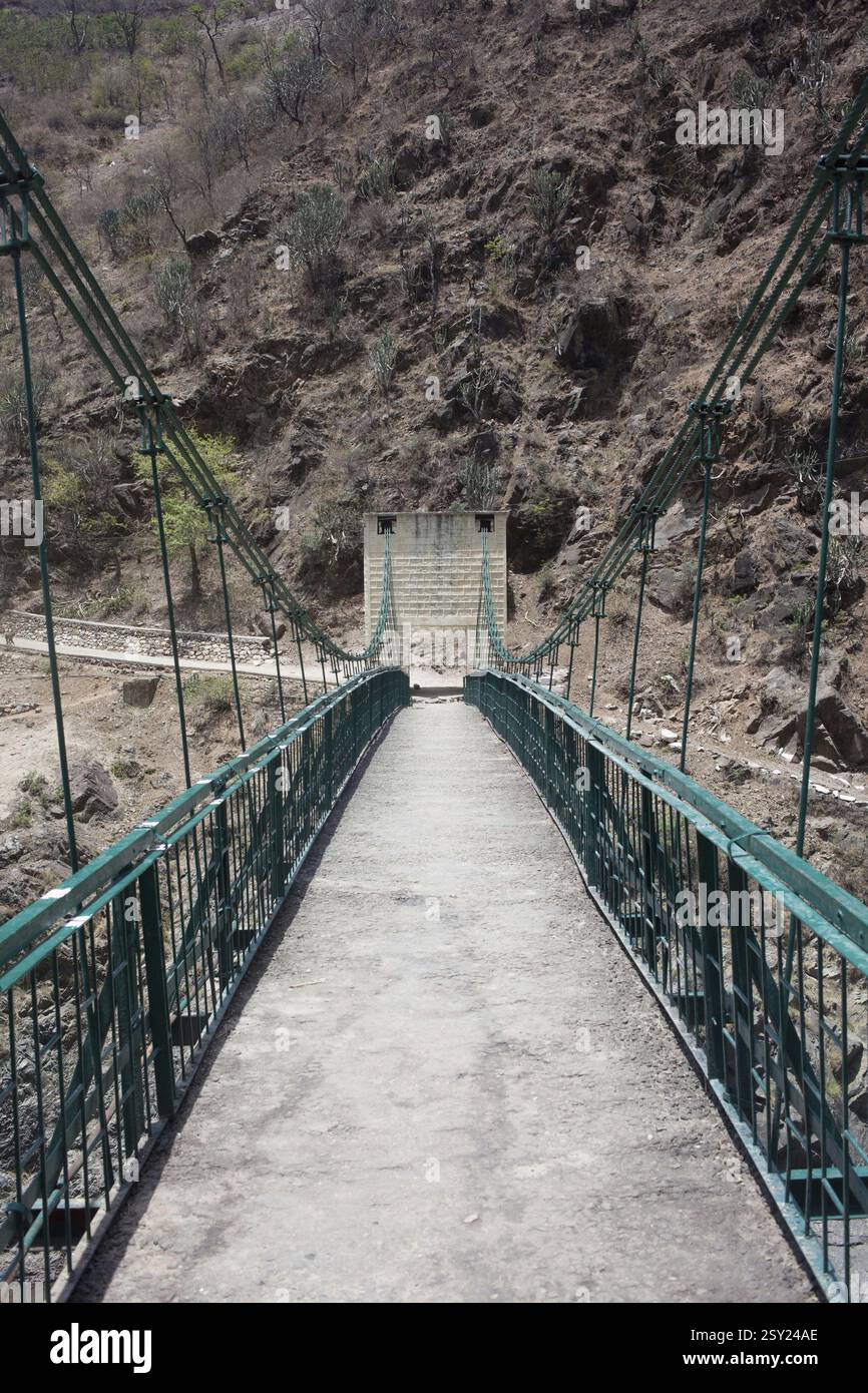 Bridge over Mandakini rivers at Rudraprayag in Uttarakhand India Asia ...