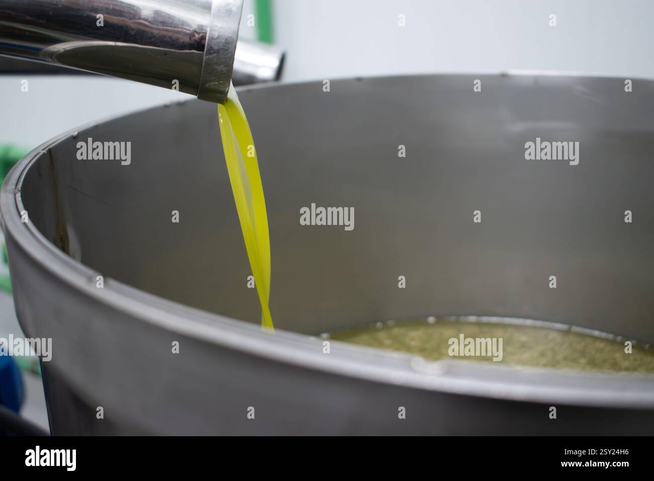 Extra virgin olive oil extraction process in an olive mill in the south ...
