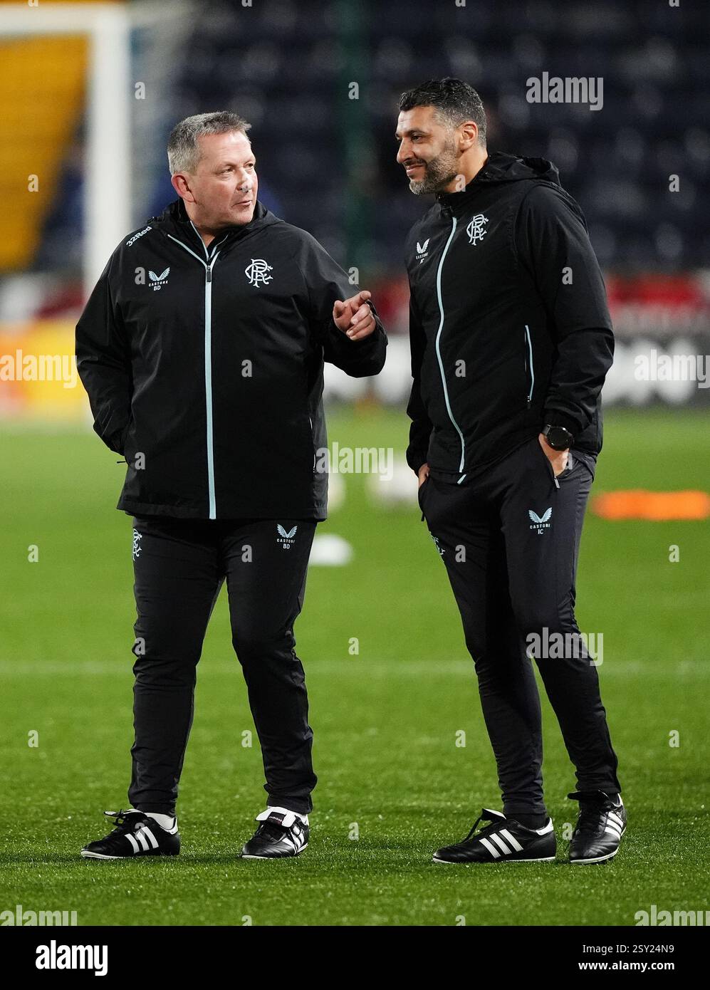 Rangers coach Billy Dodds (left) and coach Issame Charai ahead of the ...