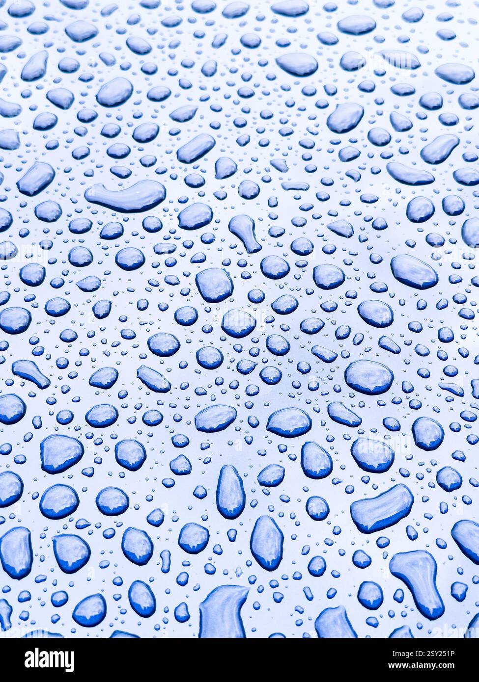 Wet blue surface with drops Stock Photo - Alamy