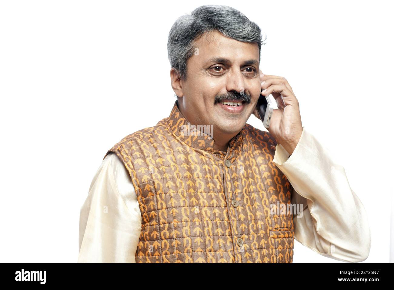 Man politician talking on mobile phone, india, asia, mr#790g Stock ...