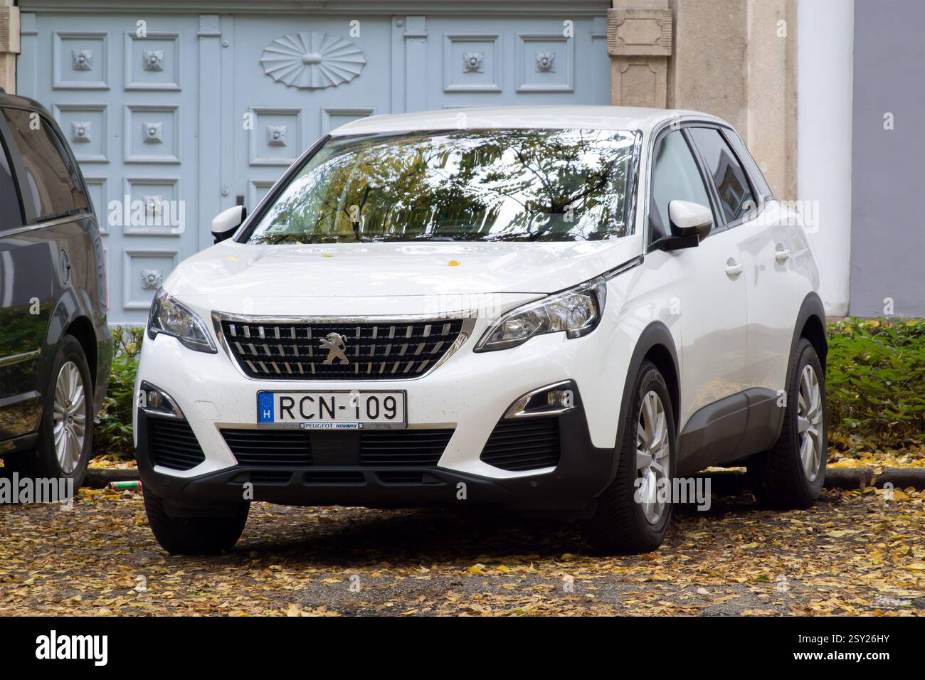 TOKAJ, HUNGARY - OCTOBER 28, 2023: White Peugeot 2008 subcompact SUV ...