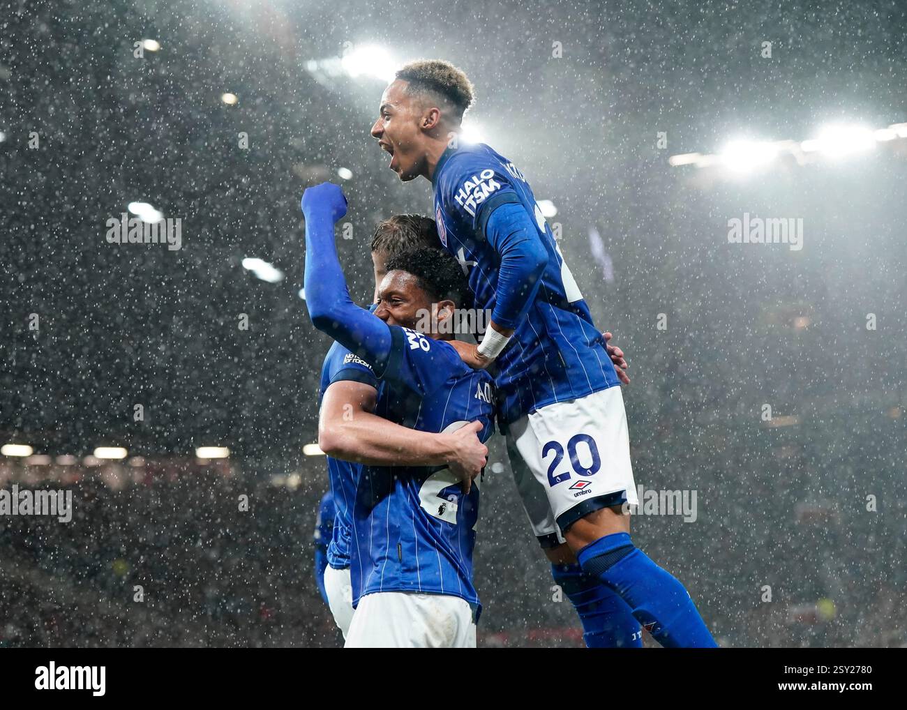 Manchester, UK. 26th Feb, 2025. Jaden Philogene-Bidace of Ipswich Town ...