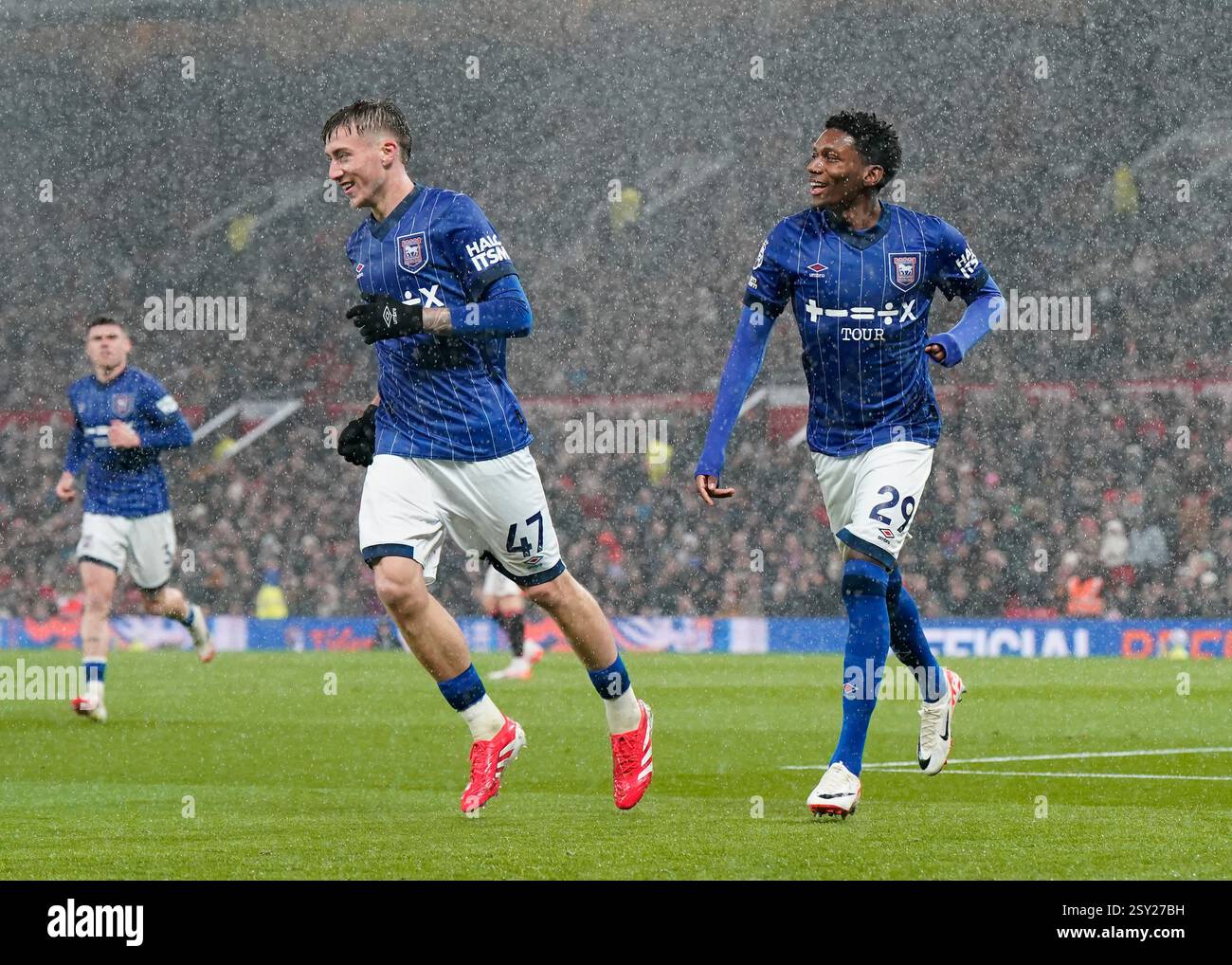 Manchester, UK. 26th Feb, 2025. Jaden Philogene-Bidace of Ipswich Town ...