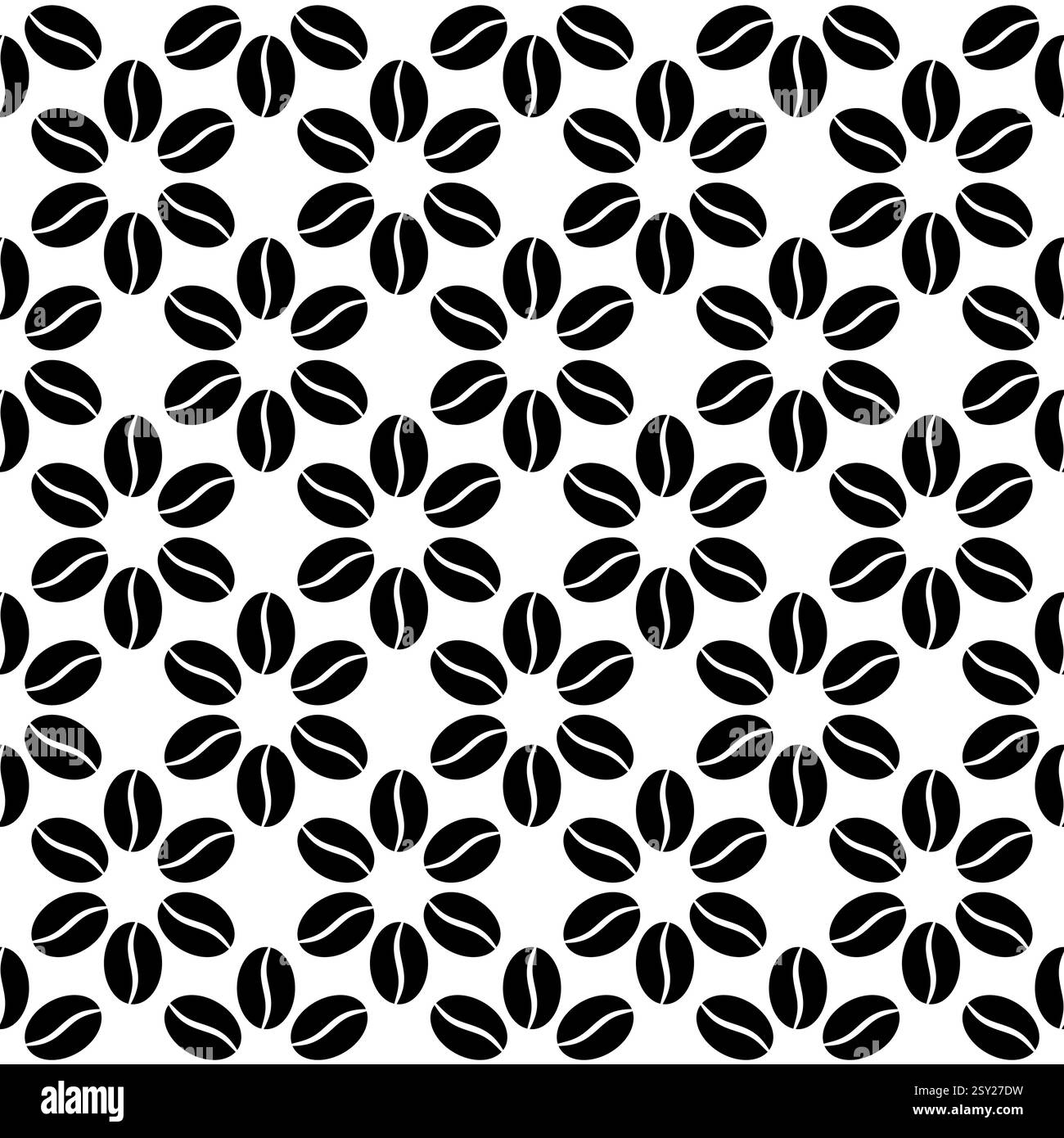 Abstract coffee beans patterns Black and White Stock Photos & Images ...