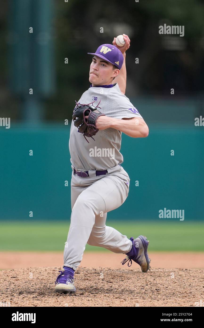 Washington pitcher Peysen Sweeney during an NCAA college baseball game ...