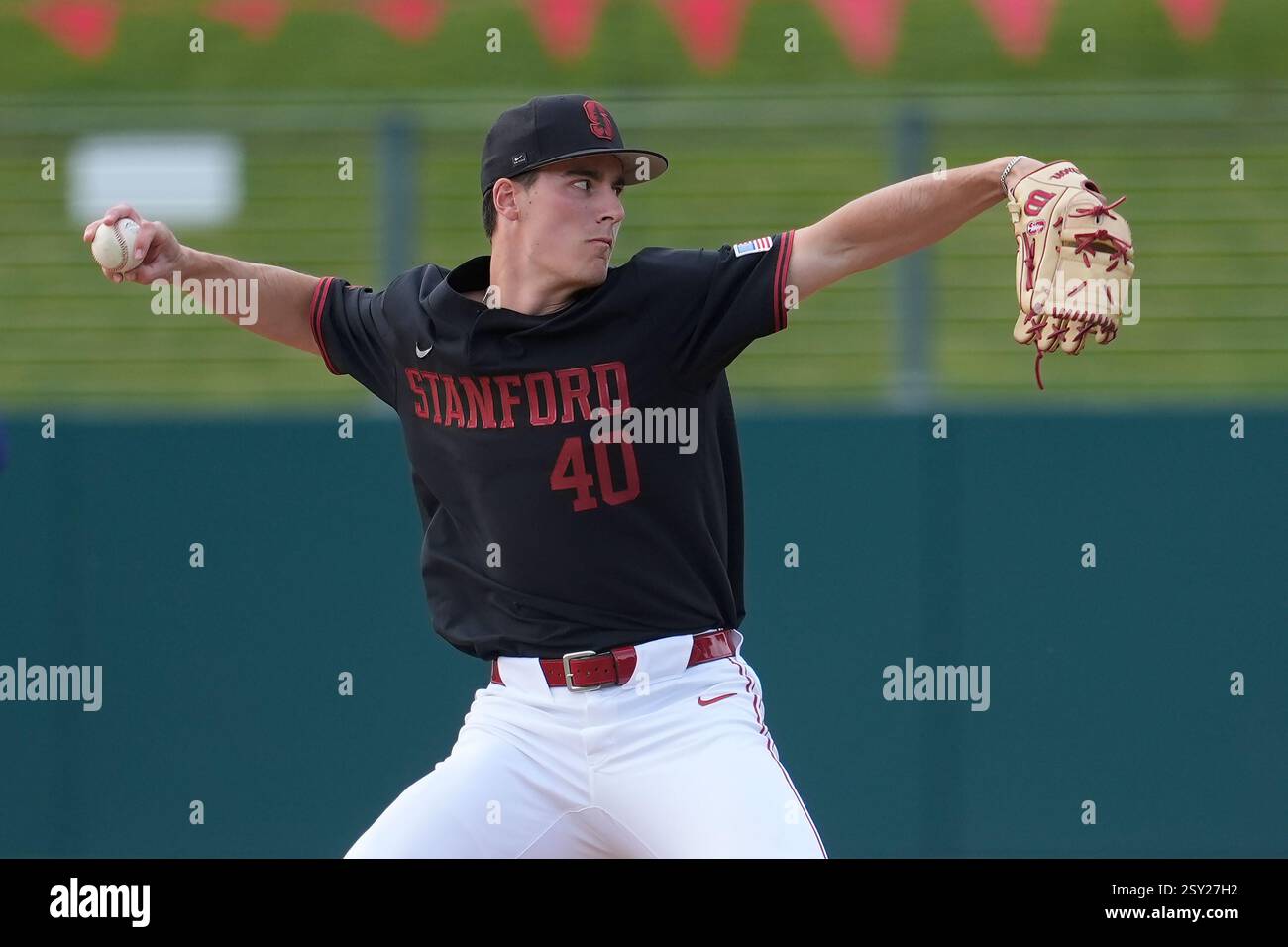 Stanford pitcher Ben Reimers (40) during an NCAA college baseball game ...