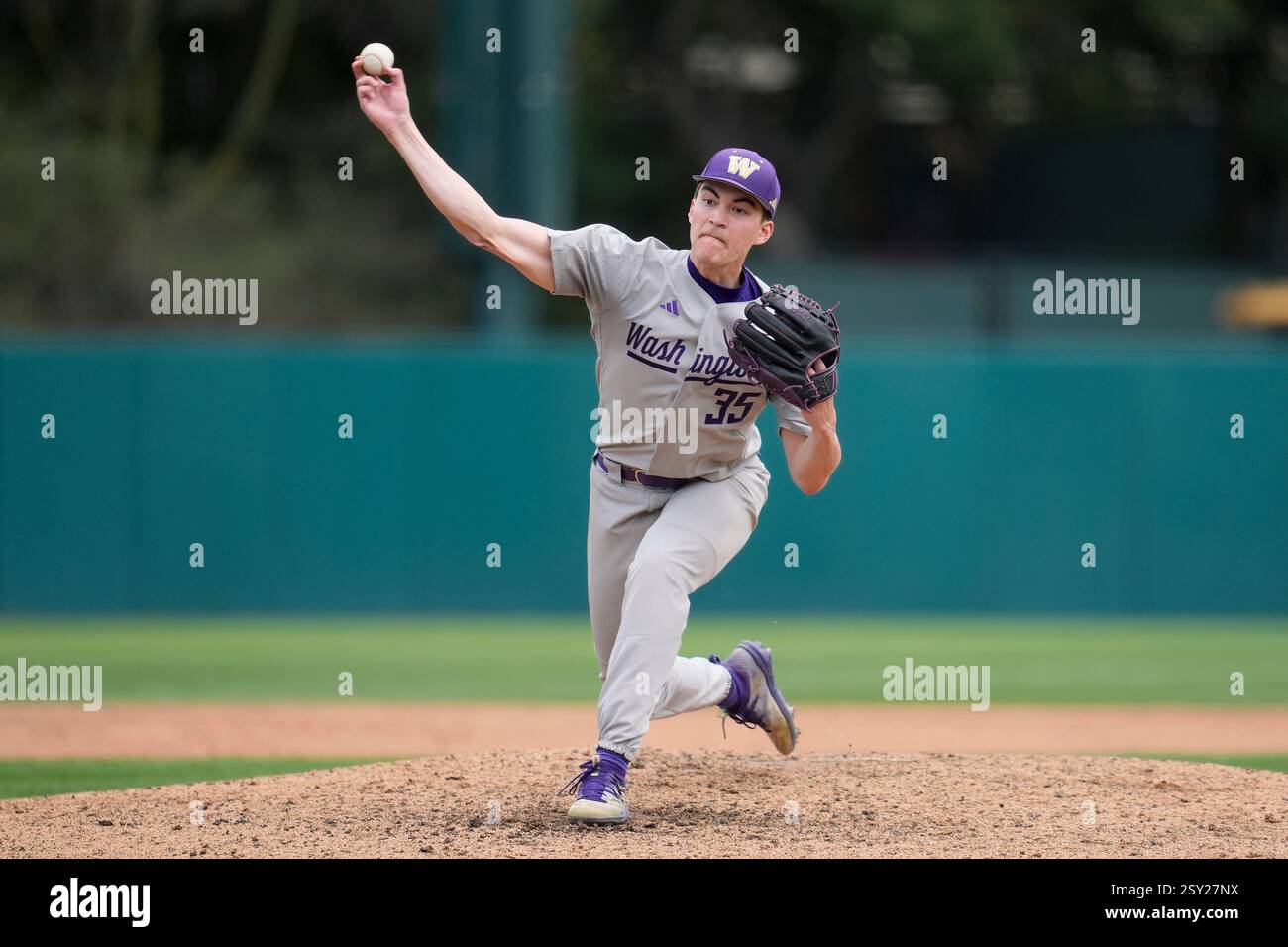 Washington pitcher Peysen Sweeney during an NCAA college baseball game ...