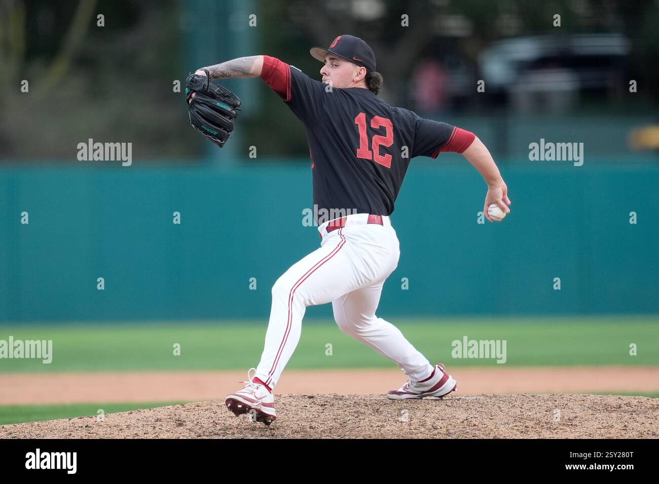 Stanford pitcher Toran O'Harran (12) during an NCAA college baseball ...