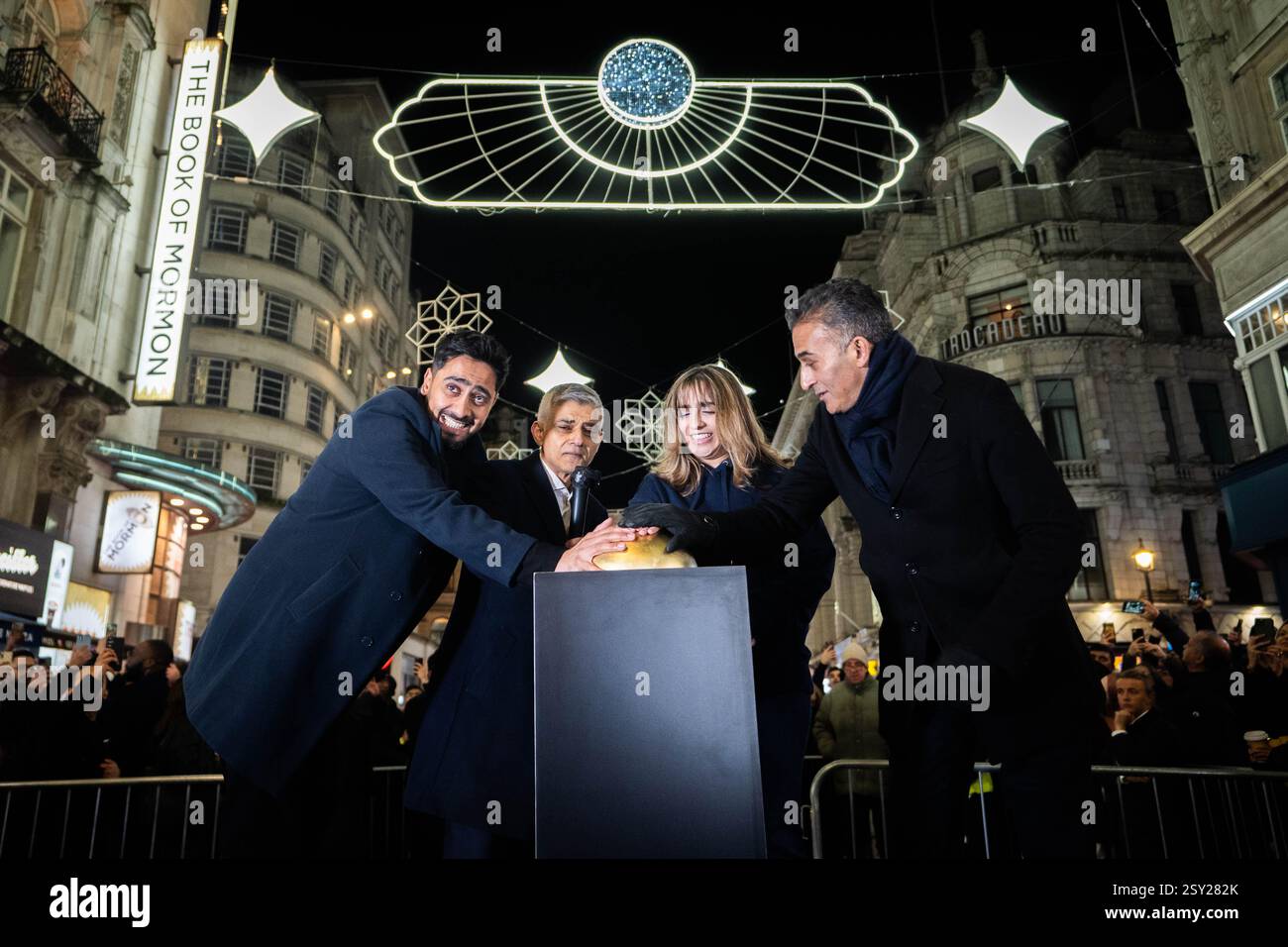 (left to right) DJ Yasser, Mayor of London Sir Sadiq Khan, Rahima Aziz ...