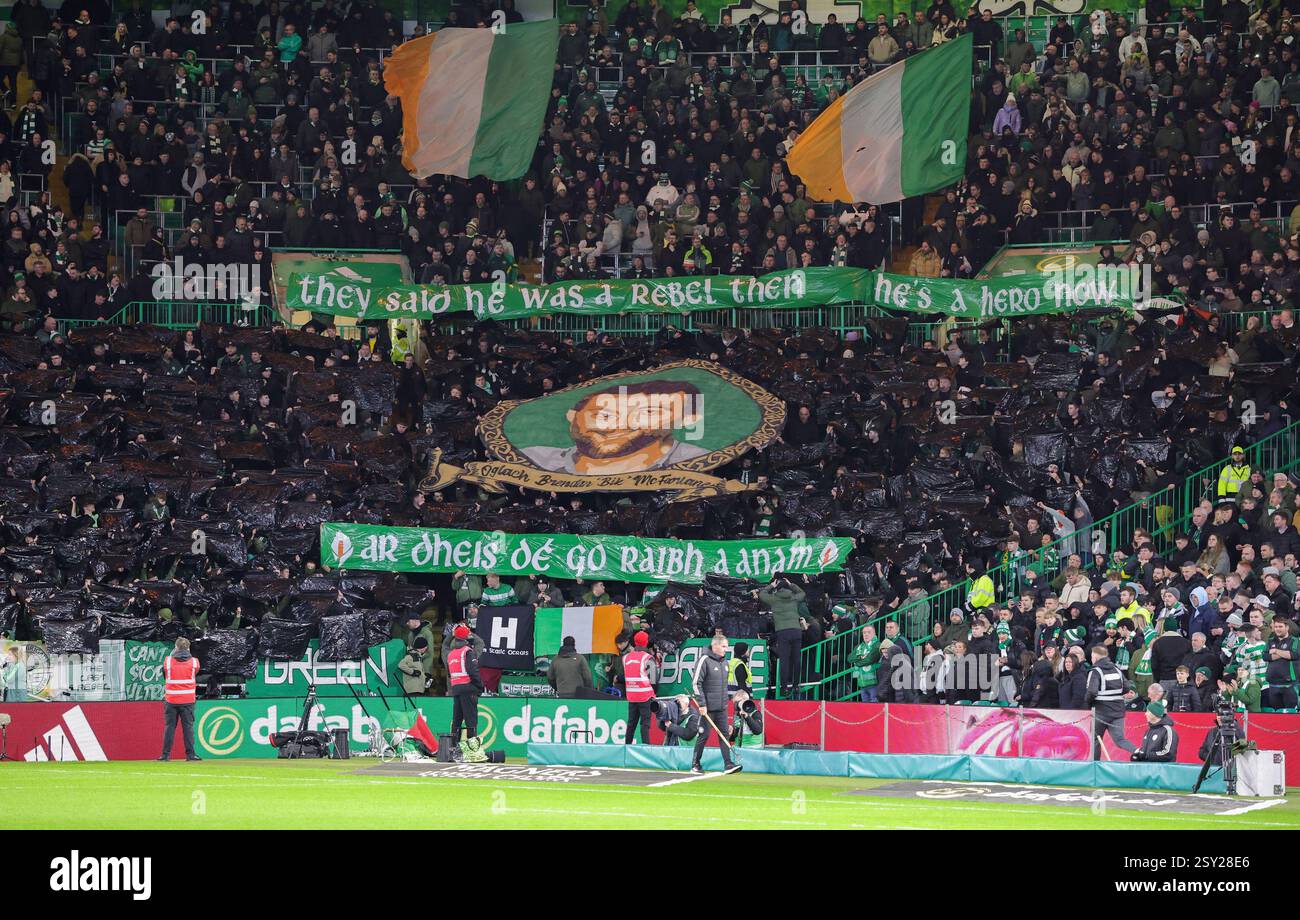 Celtic fans unveil a controversial banner of Brendan McFarlane in the ...